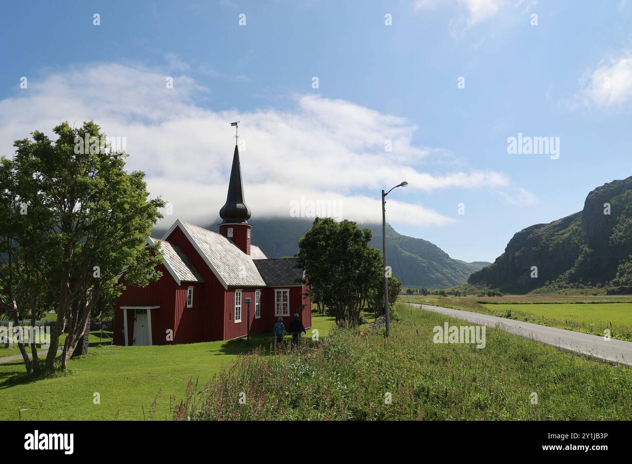 Church of Flakstad on the Lofoten Islands, Norway Stock Photo - Alamy