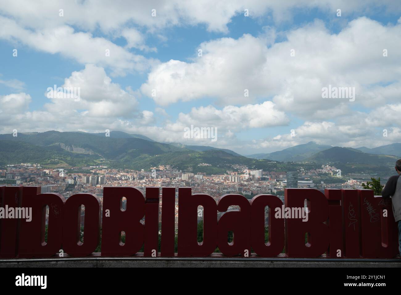 The city of Bilbao in Spain, a cityscape view from the panoramic ...