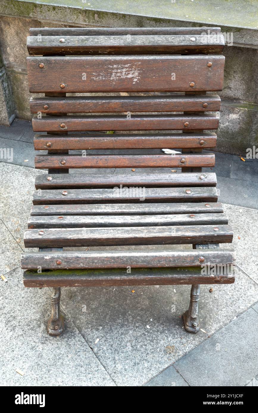 SIngular and strange wooden bench for a single person that you can find ...