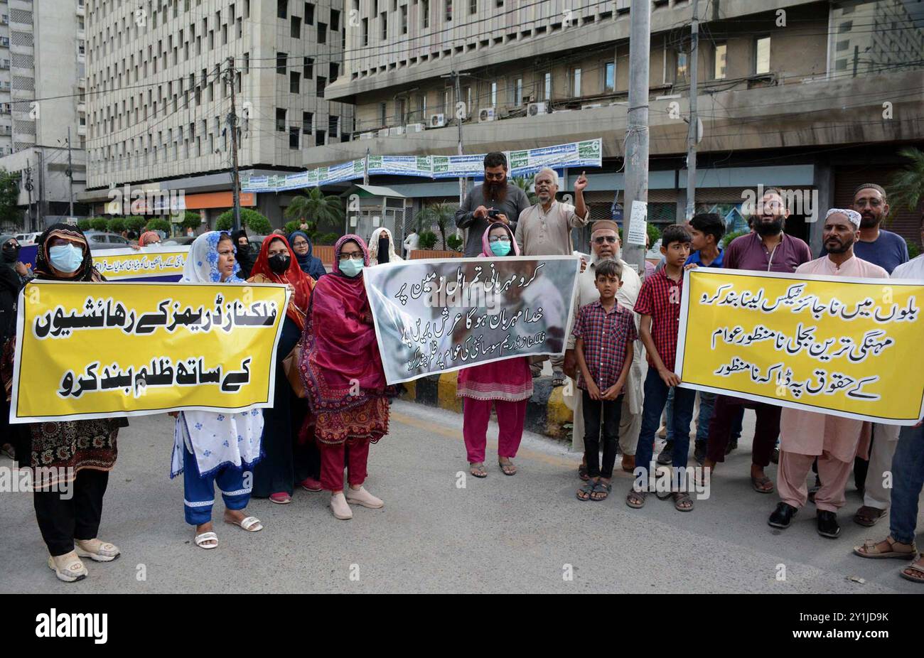 Residents of Malir Memon Goth are holding protest demonstration against ...
