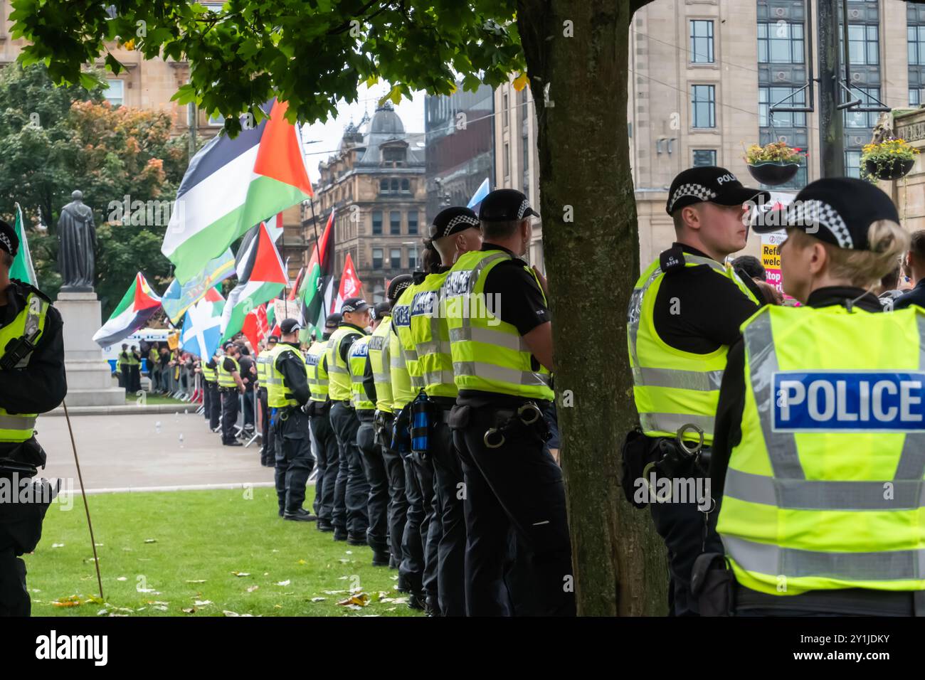 Glasgow, Scotland, UK. 7th September, 2024: People gather in George ...