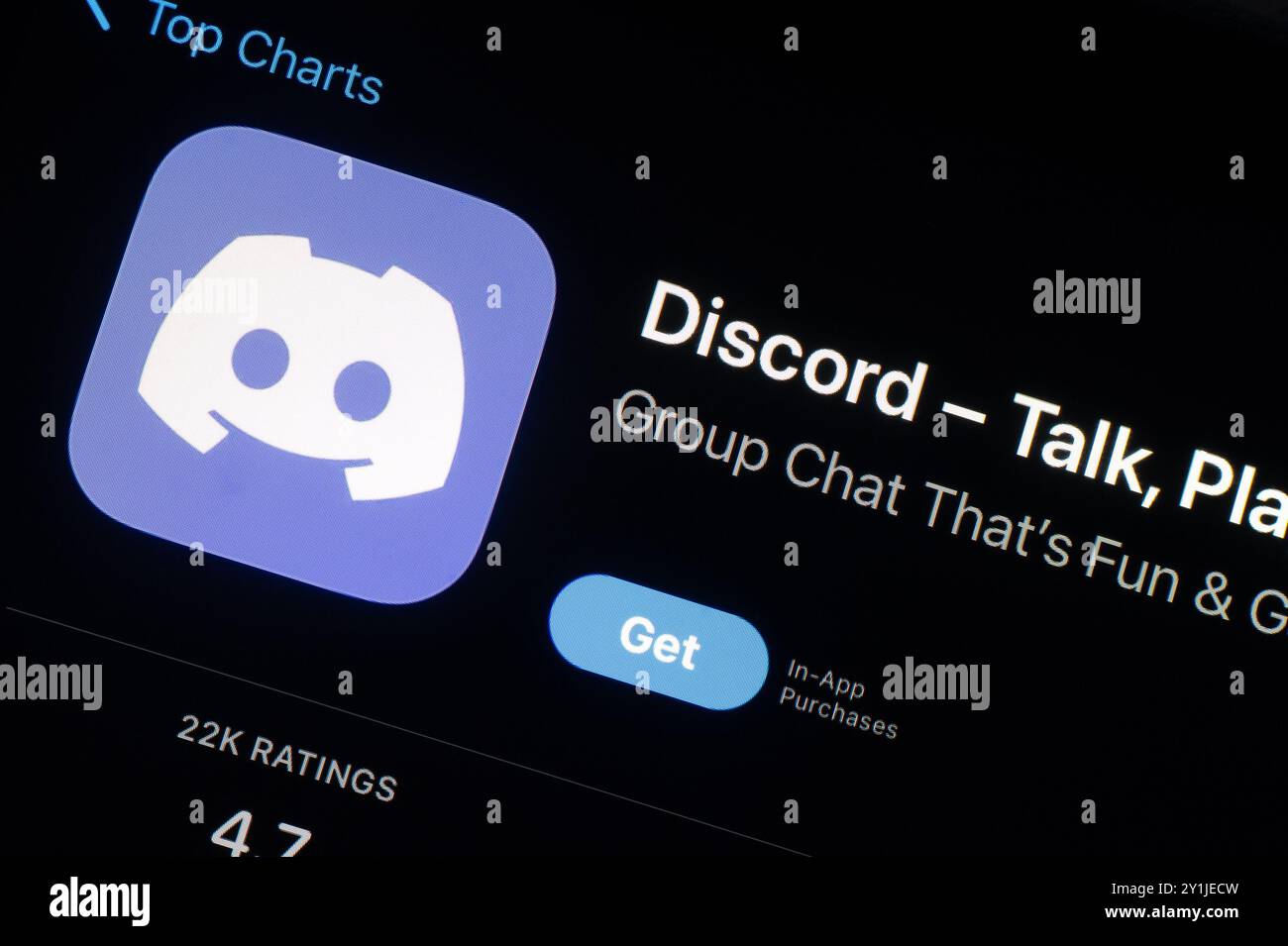 OSTRAVA, CZECHIA - JULY 27, 2024: App store with Discord group chat ...