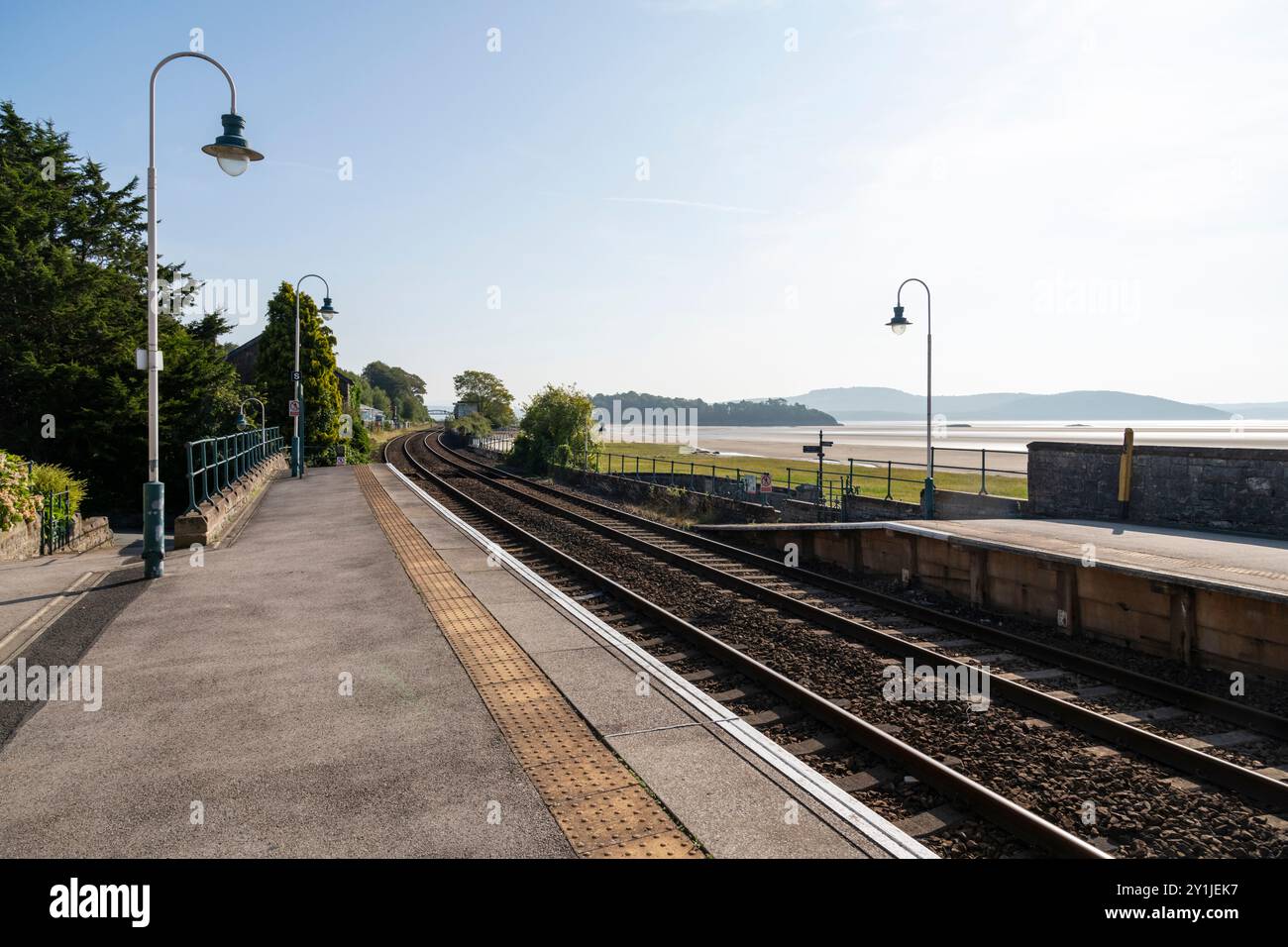 Beautiful Railway Station at Grange-over-Sands on the edge of Morecambe ...