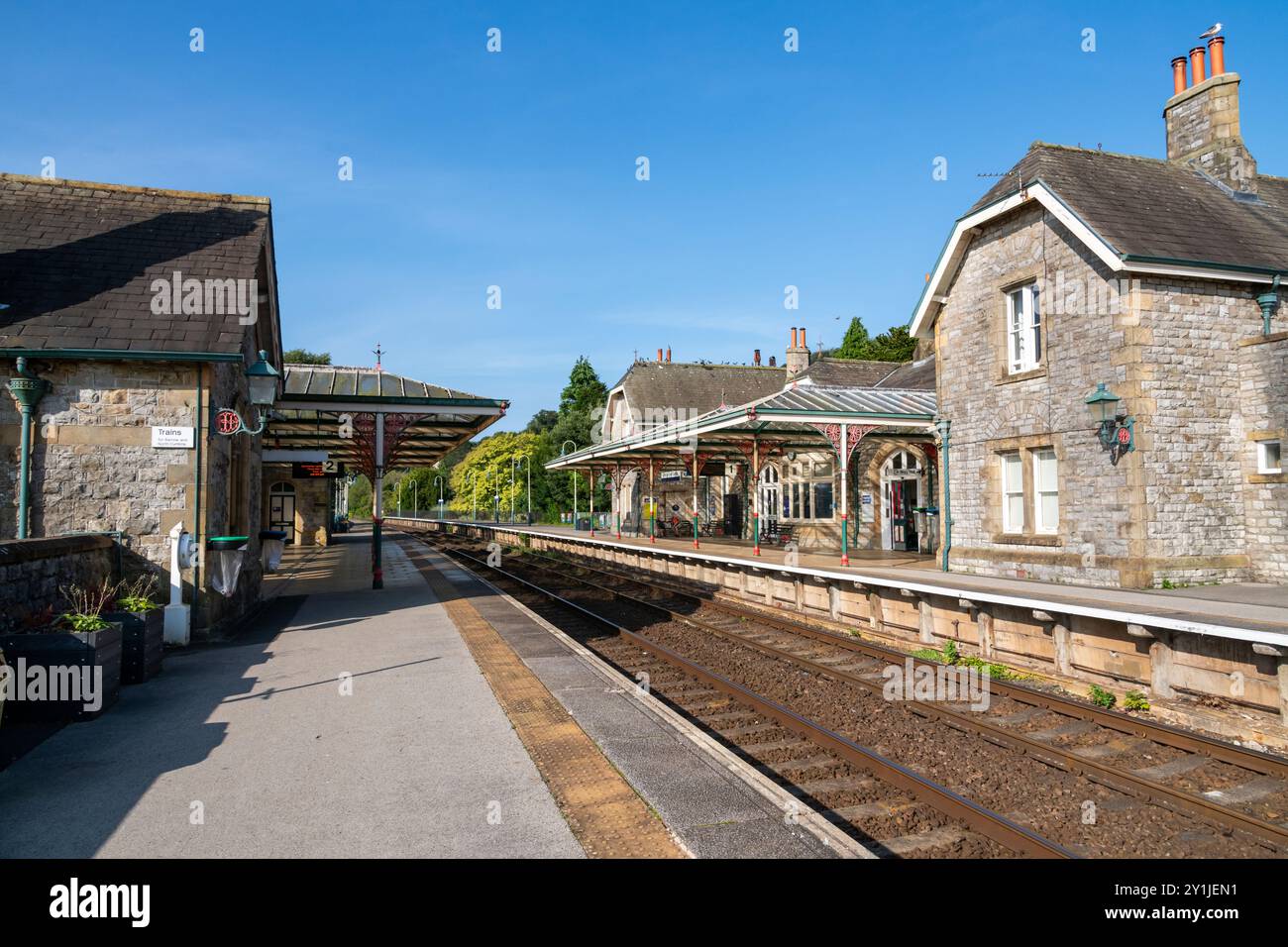 Beautiful Railway Station at Grange-over-Sands on the edge of Morecambe ...