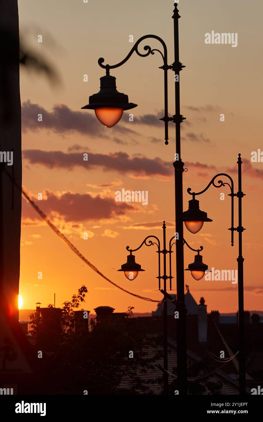 Vintage lamp post on a street Stock Photo - Alamy