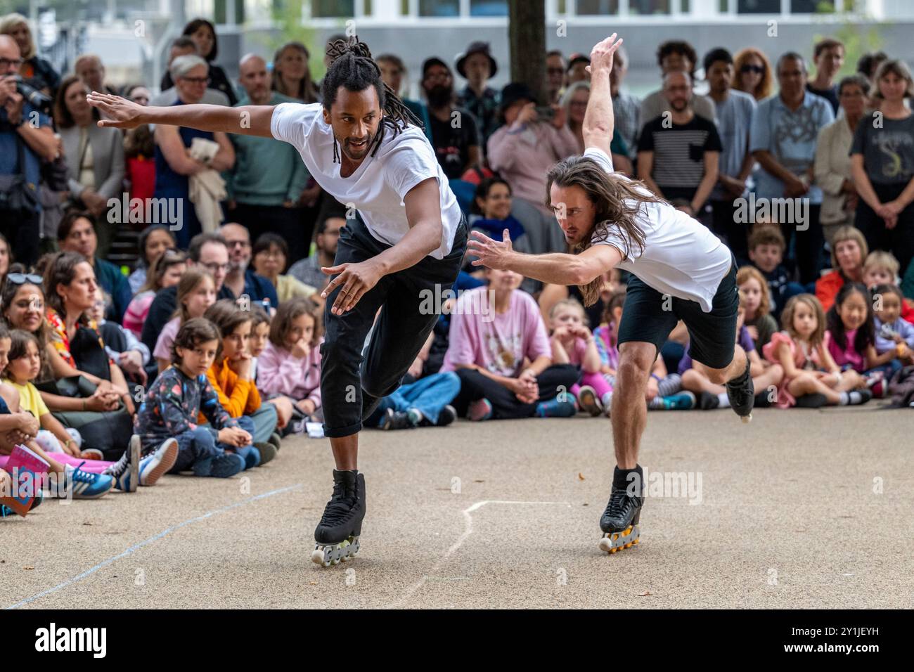 London, UK. 7 September 2024. Members of Le Patin Libre group from ...