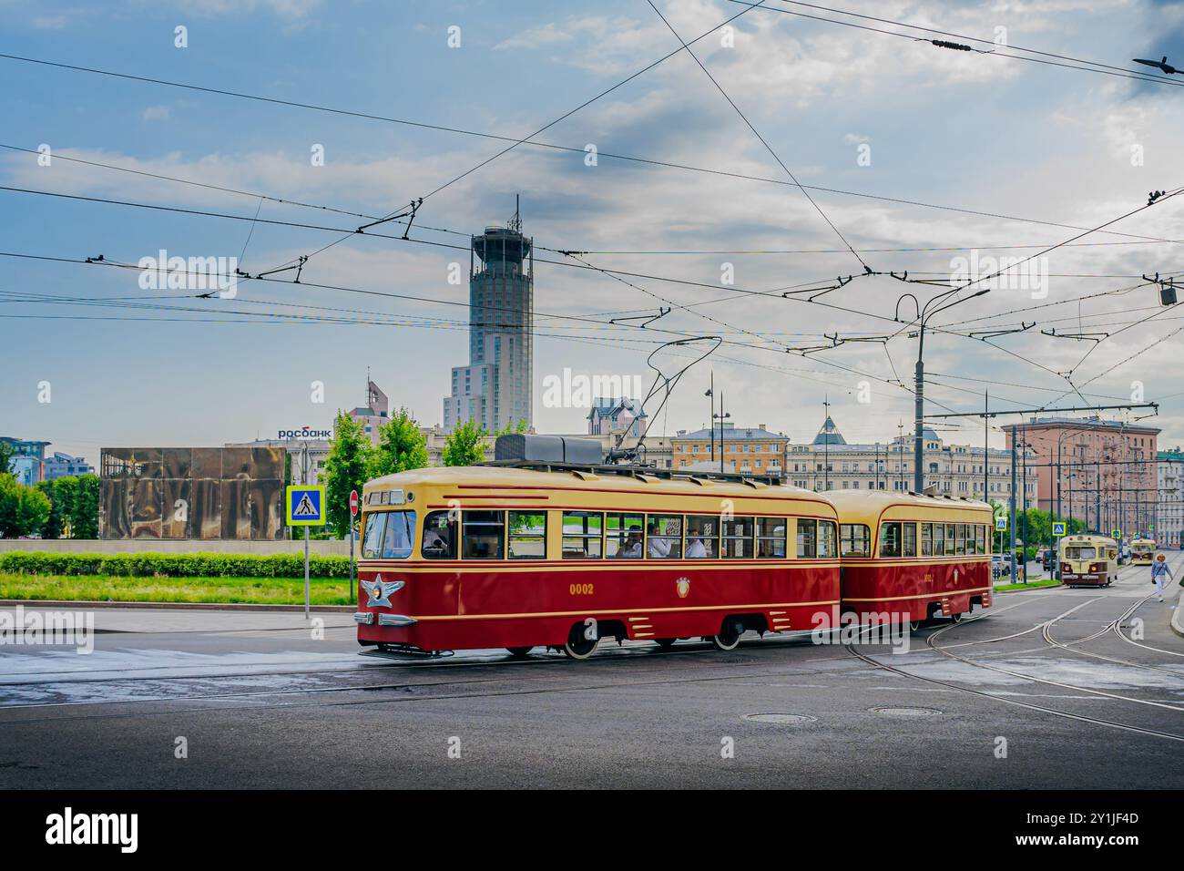 Moscow, Russia - July 13, 2024: The Parade of Trams in Moscow. Retro ...