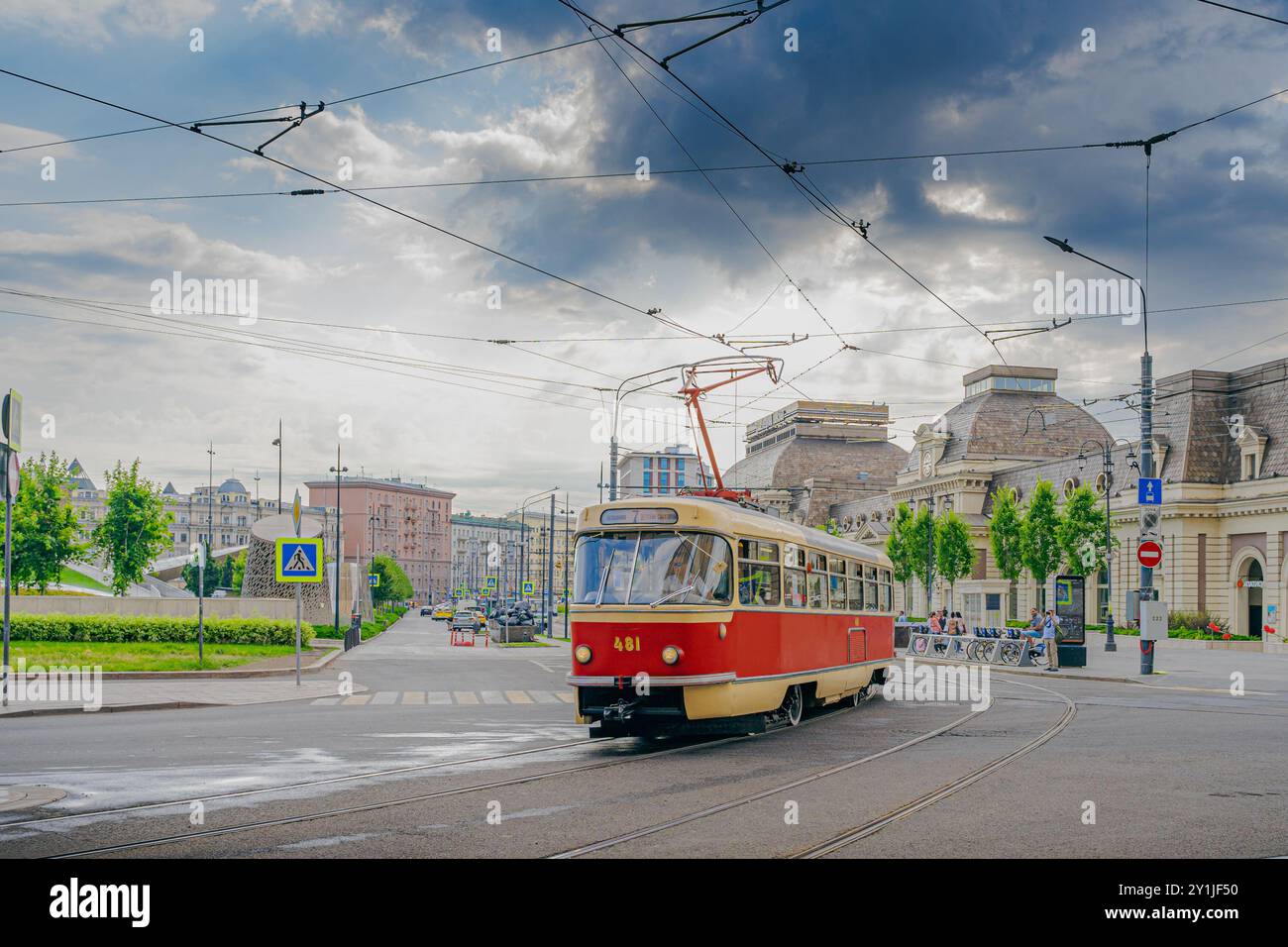 Moscow, Russia - July 13, 2024: The Parade of Trams in Moscow. Retro ...