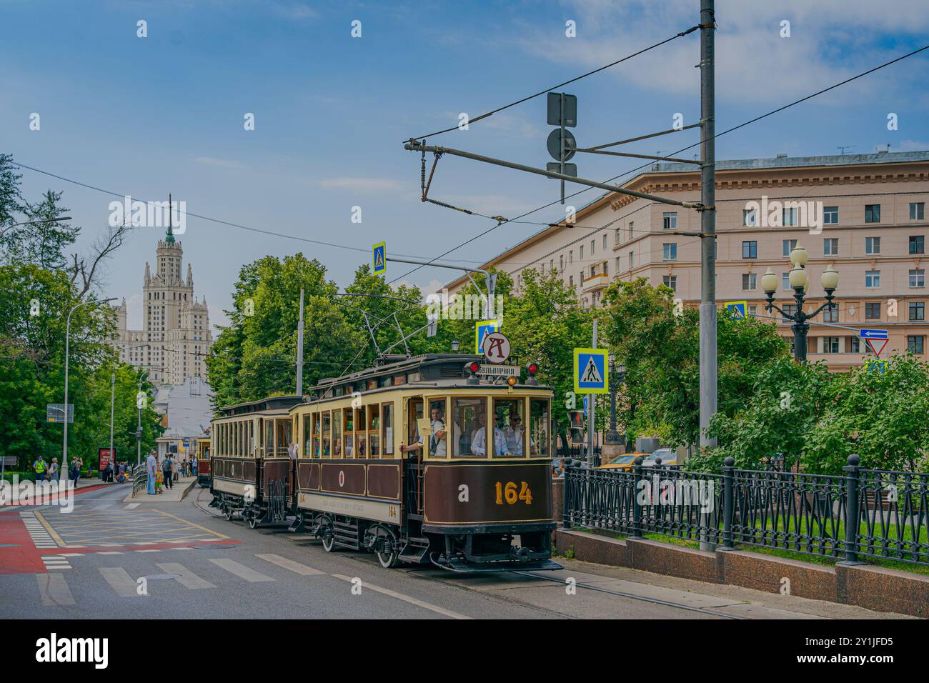 Moscow, Russia - July 13, 2024: The Parade of Trams in Moscow. Retro ...