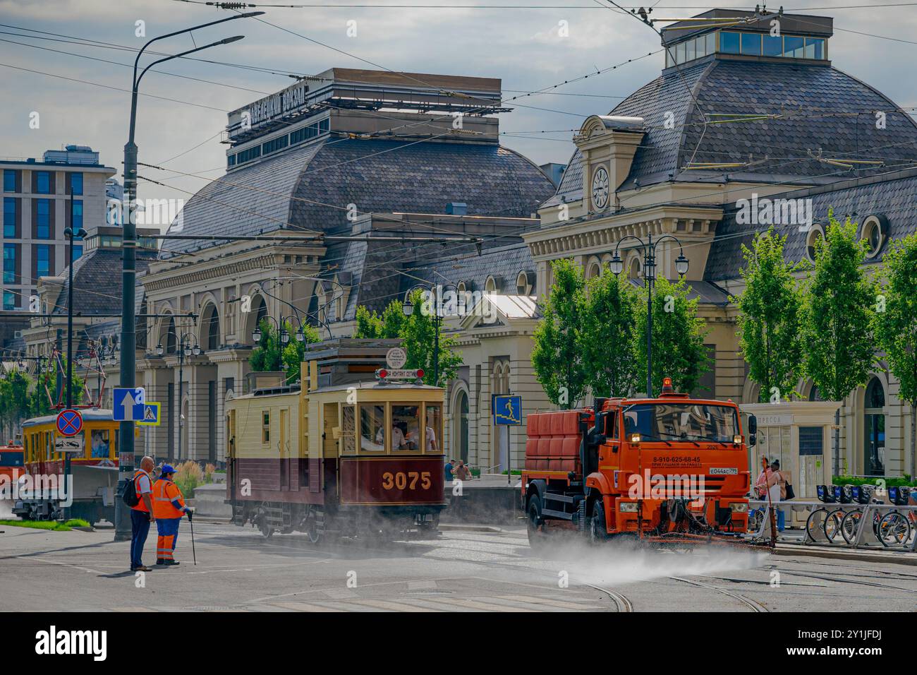 Moscow, Russia - July 13, 2024: The Parade of Trams in Moscow. Retro ...
