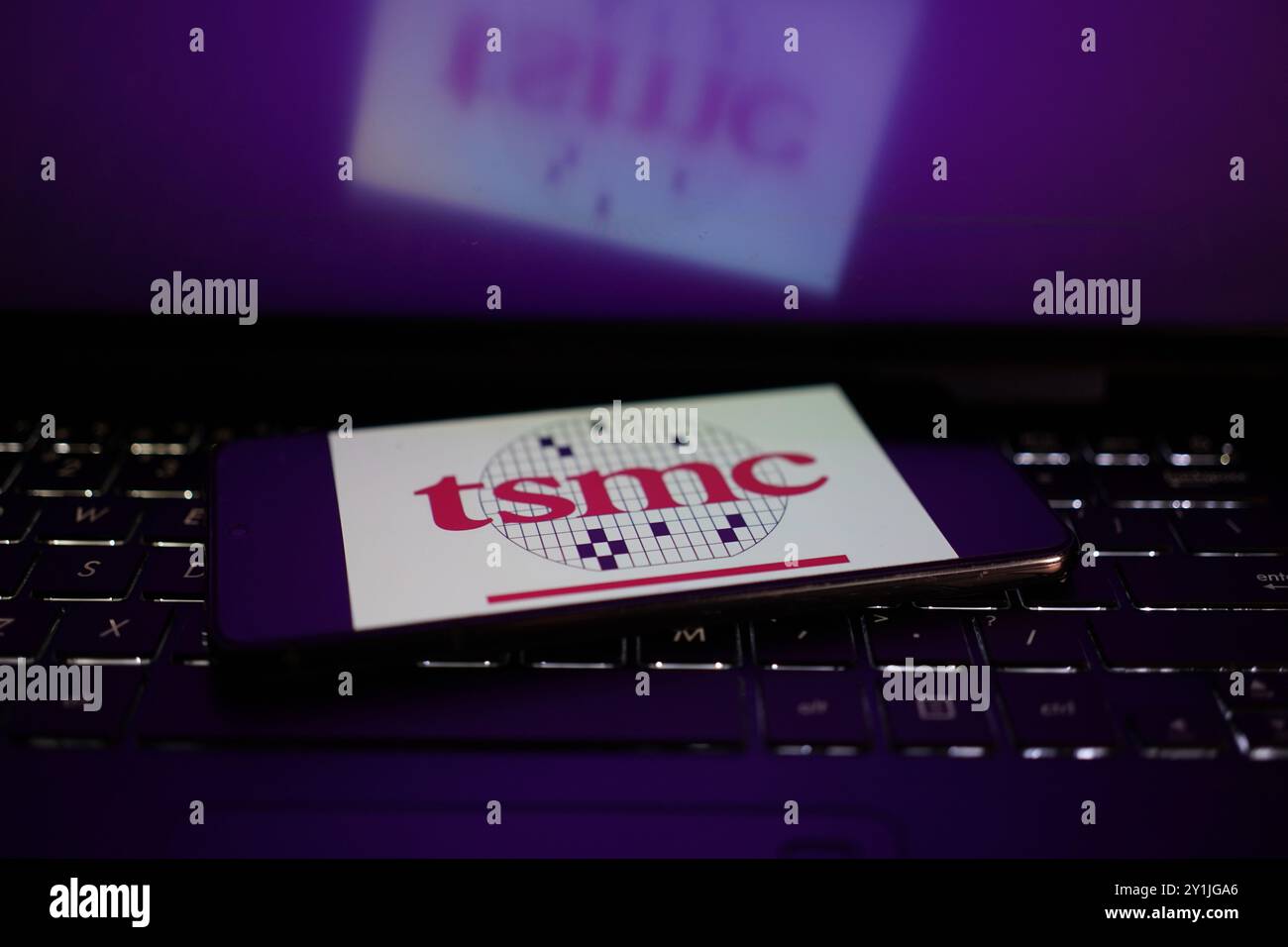 In this photo illustration, Taiwan Semiconductor Manufacturing Company ...