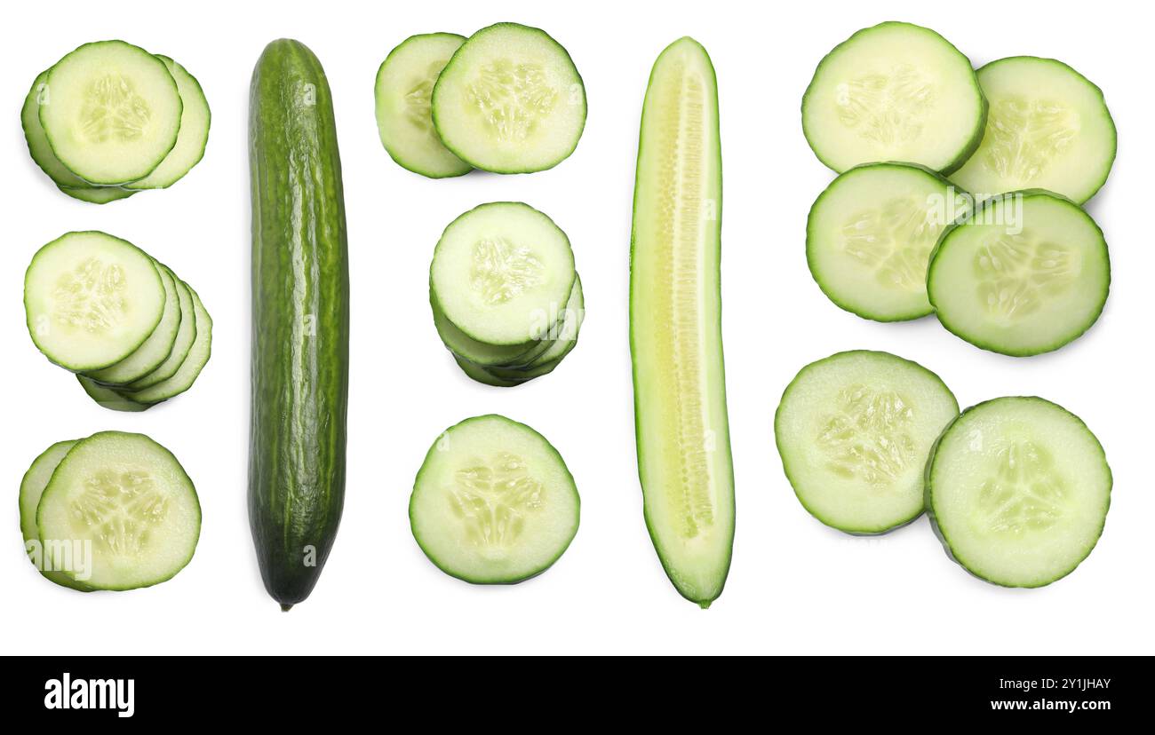 Heap fresh sliced cucumbers hi-res stock photography and images - Alamy