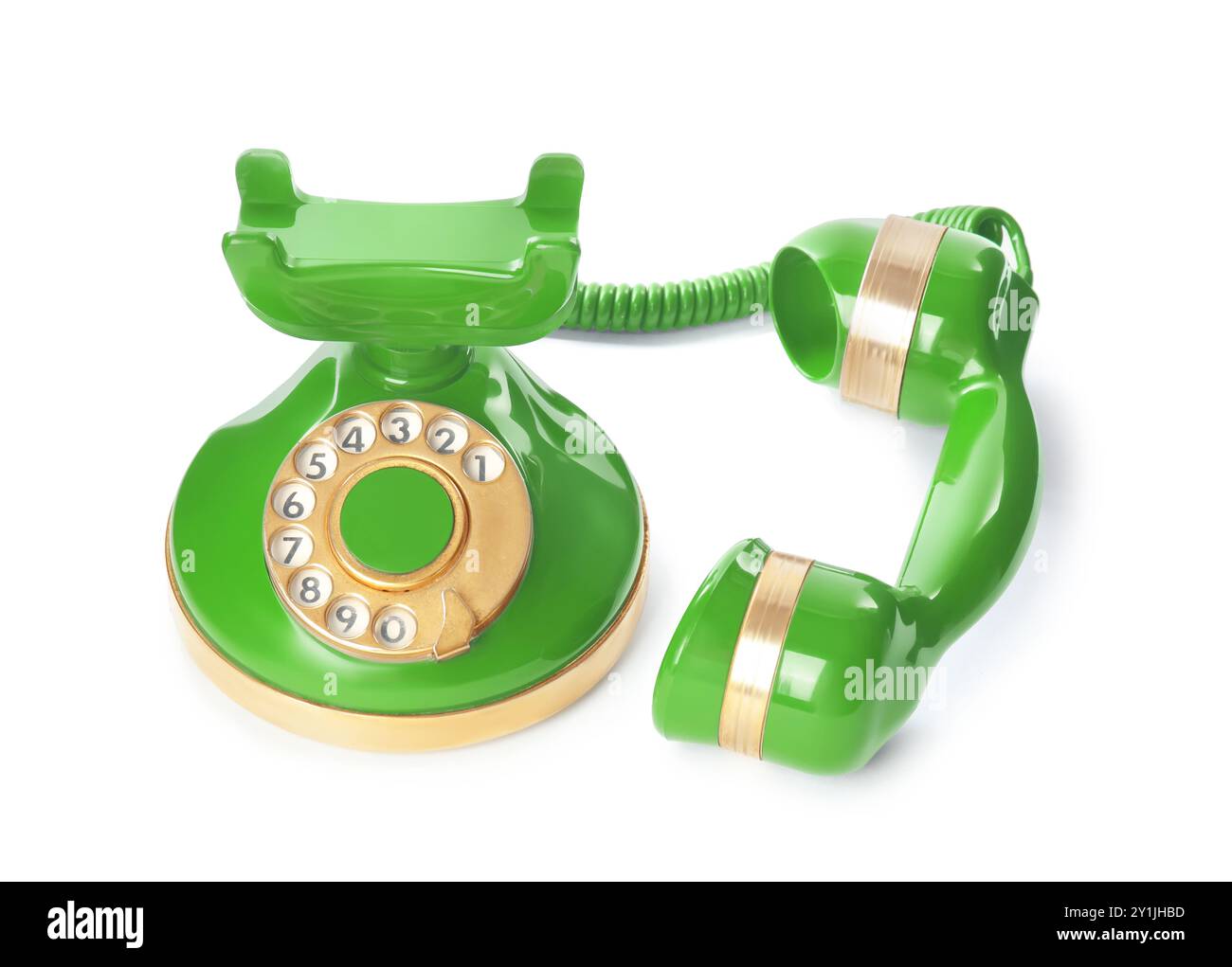 Gold vintage telephone handset Cut Out Stock Images & Pictures - Alamy