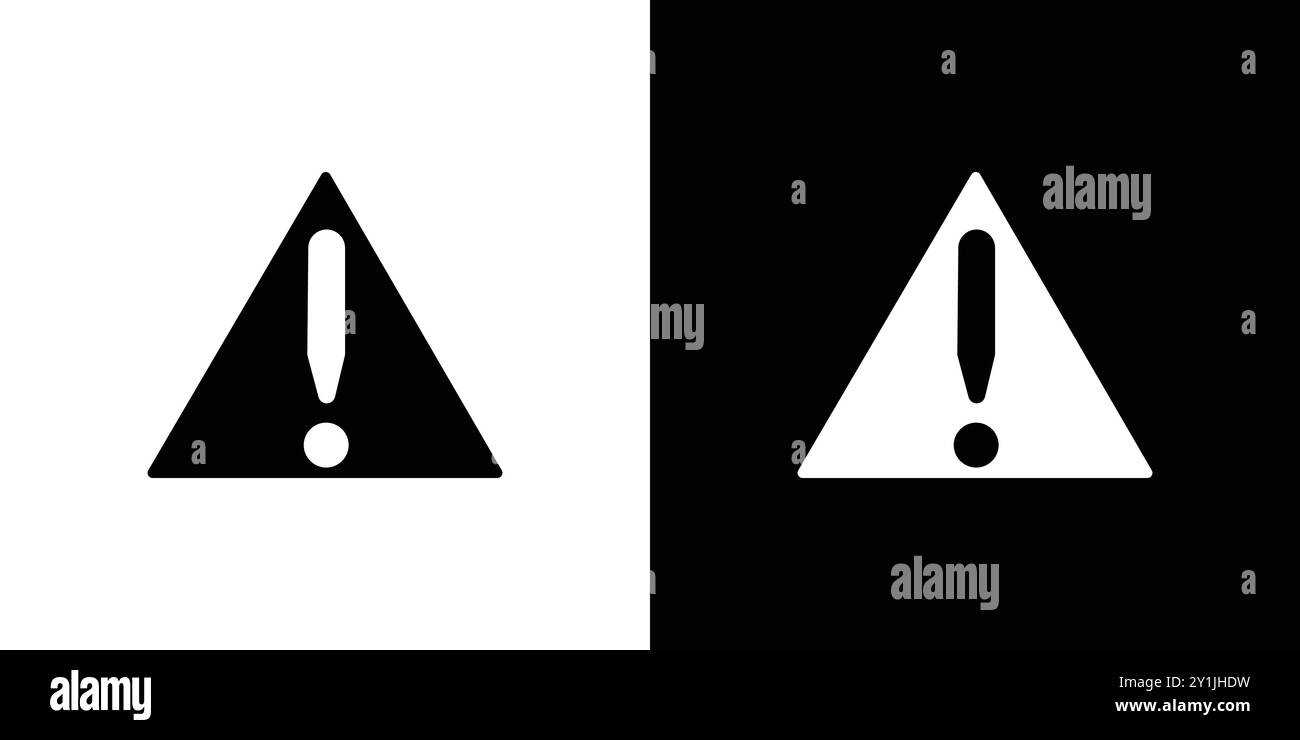 Attention Warning icon design simple flat vector symbol outline ...