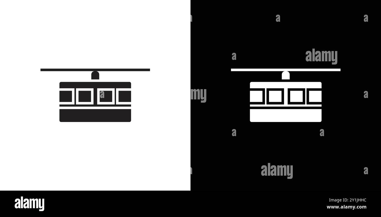 aerial tramway icon simple flat vector symbol outline collection set logo Stock Vector Image ...