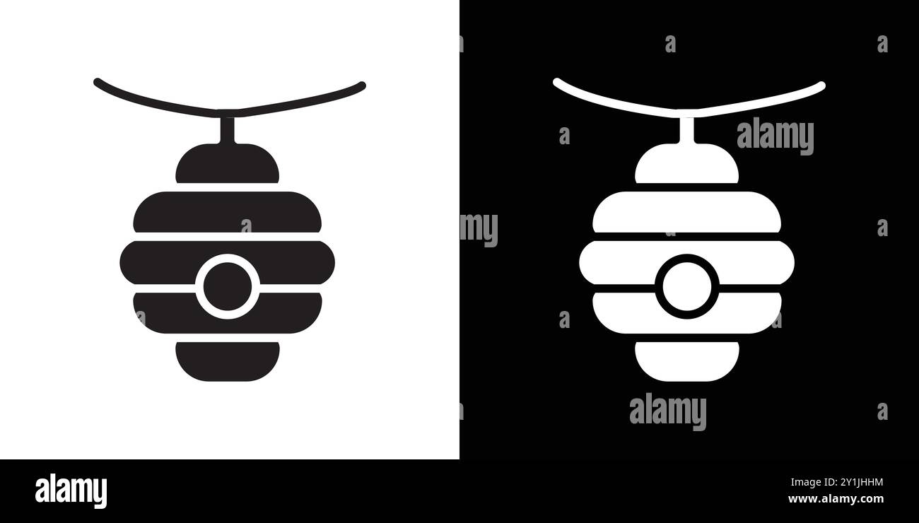 Beehive honeycomb icon simple flat vector symbol outline collection set ...