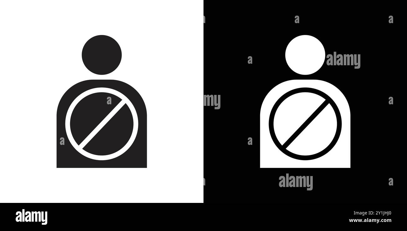 Block User Icon simple flat vector symbol outline collection set logo ...