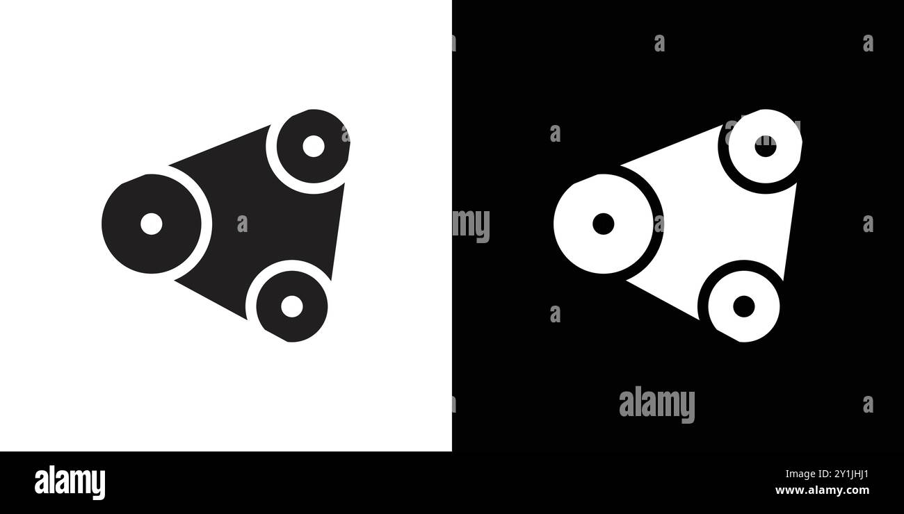 belt drive icon simple flat vector symbol outline collection set logo ...