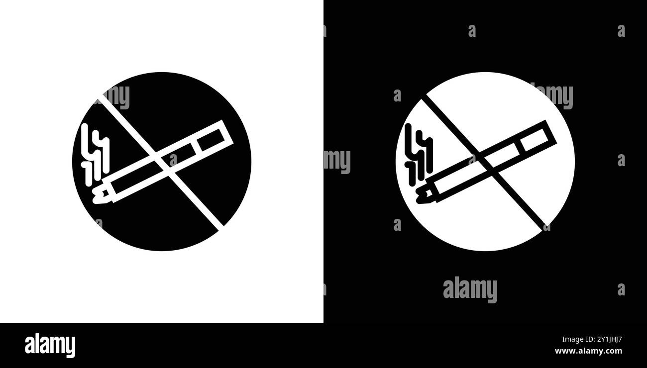 Cigarette icon design simple flat vector symbol outline collection set ...