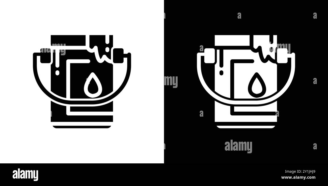 Bucket icon design simple flat vector symbol outline collection set ...