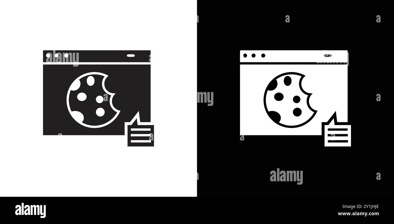 browser cookie icon simple flat vector symbol outline collection set ...