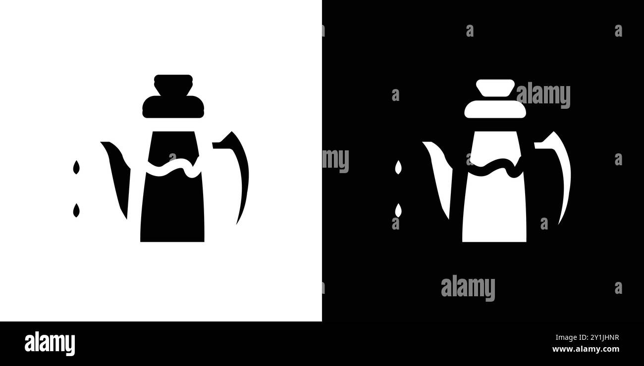 Coffee pot icon design simple flat vector symbol outline collection set ...