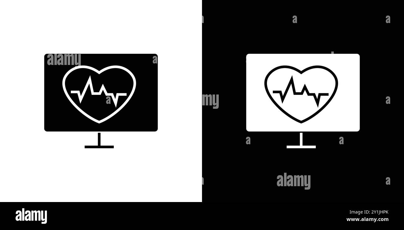 cardiogram icon simple flat vector symbol outline collection set logo ...
