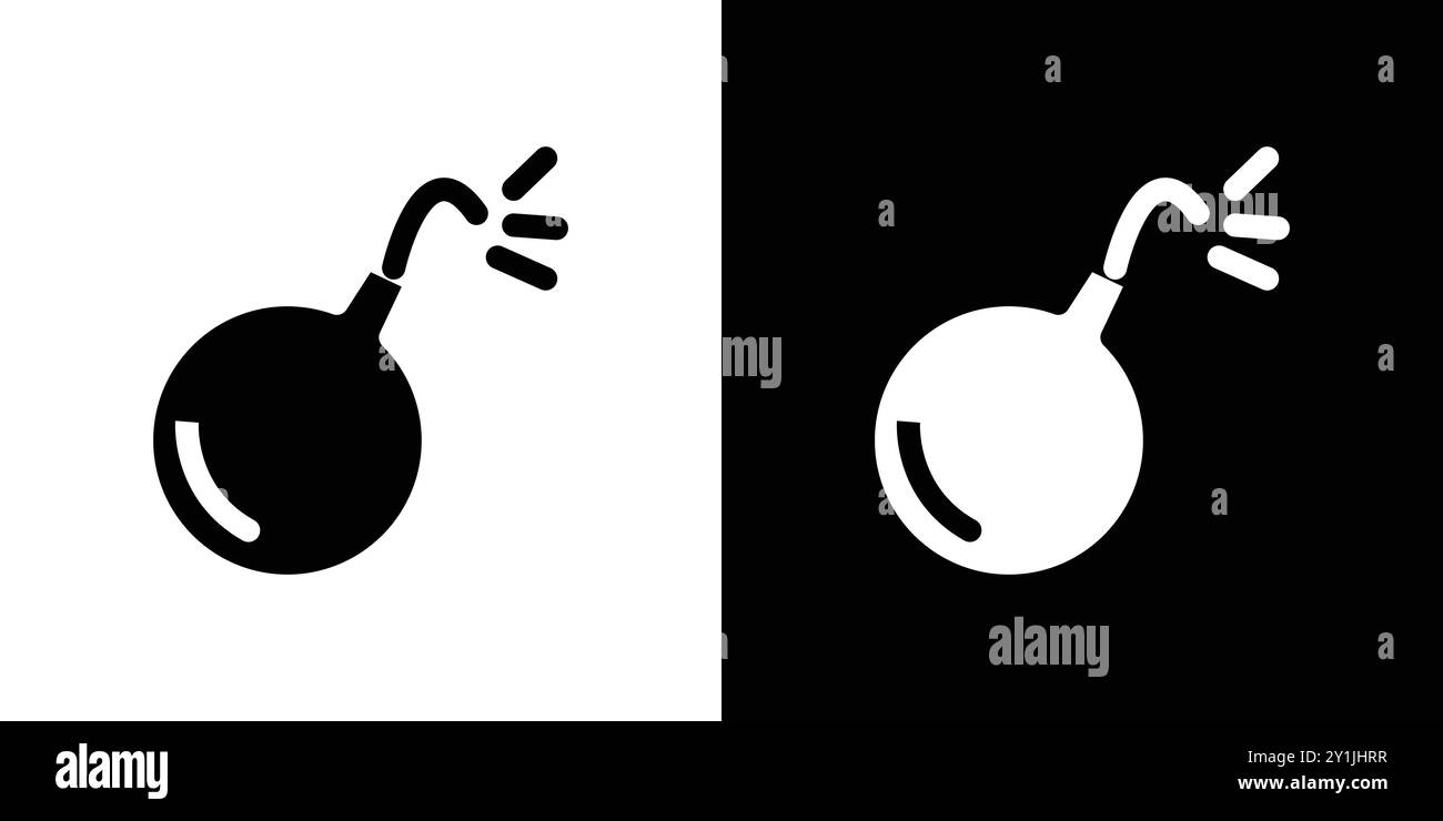 Bomb icon design simple flat vector symbol outline collection set logo ...