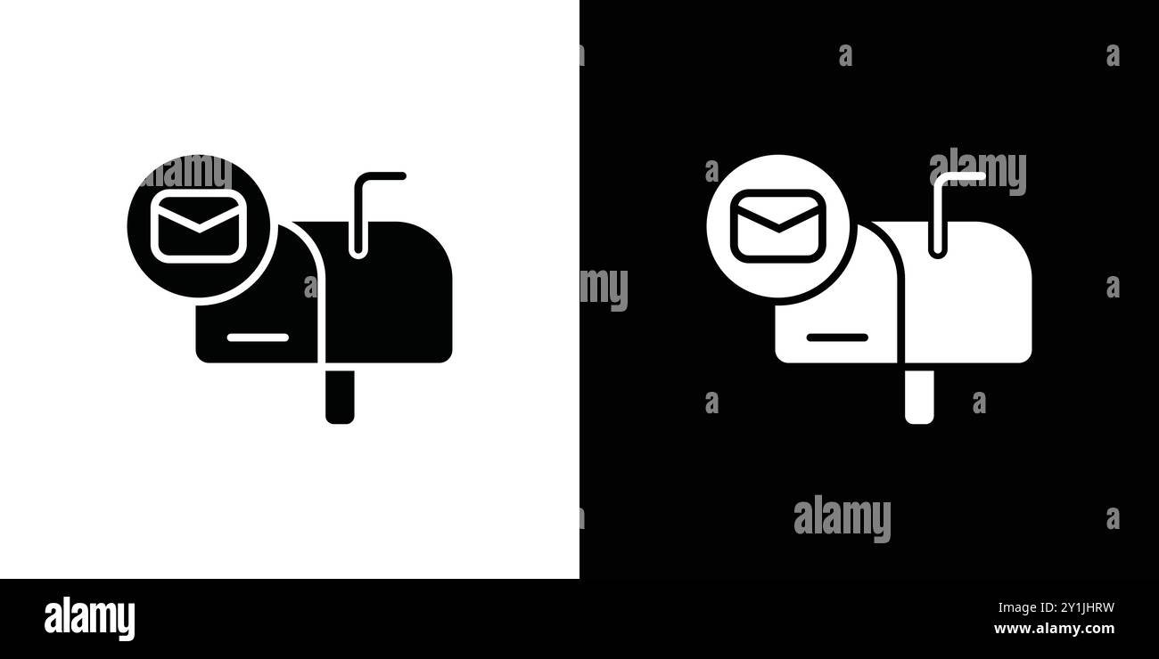 Mail or letter box icon simple flat vector symbol outline collection ...