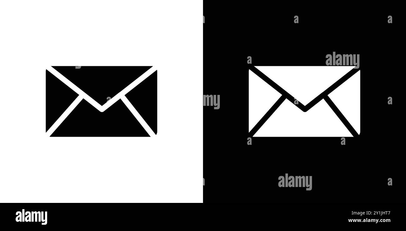 E-mail icon design simple flat vector symbol outline collection set ...