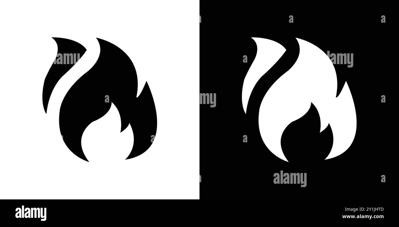 Fire icon design simple flat vector symbol outline collection set logo ...