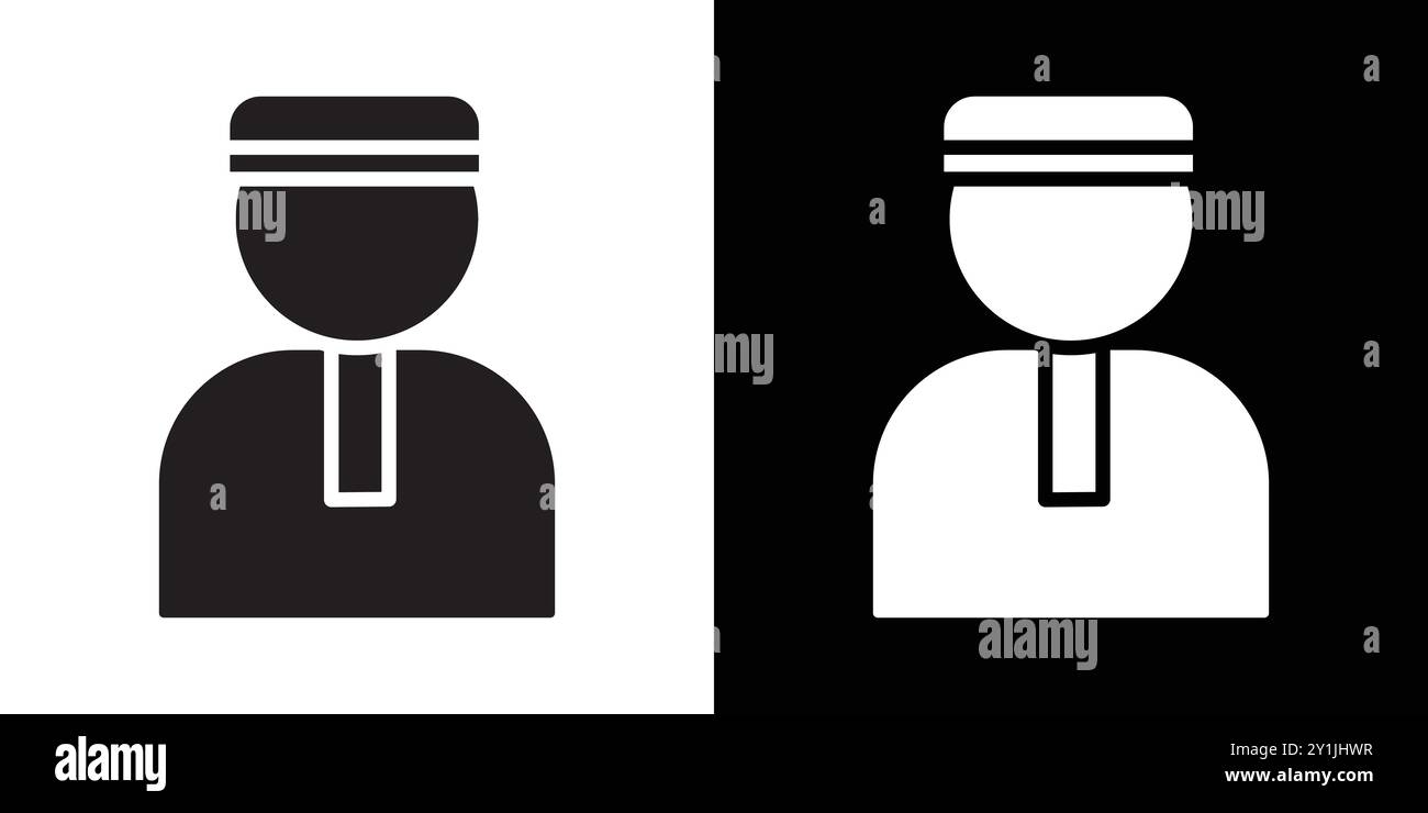 muslim man icon simple flat vector symbol outline collection set logo ...