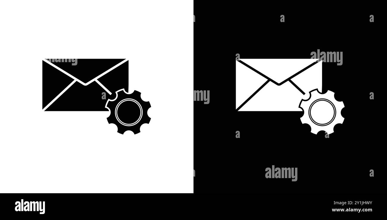 email setting icon simple flat vector symbol outline collection set ...