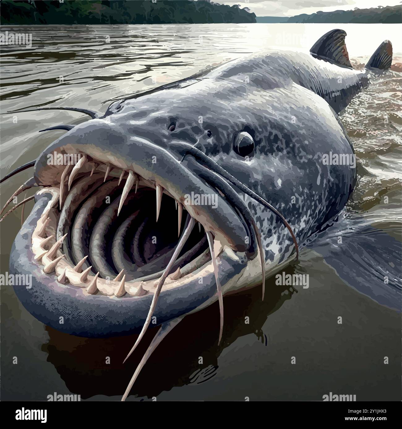 Piraíba Catfish: Largest Catfish in the World Stock Vector Image & Art ...