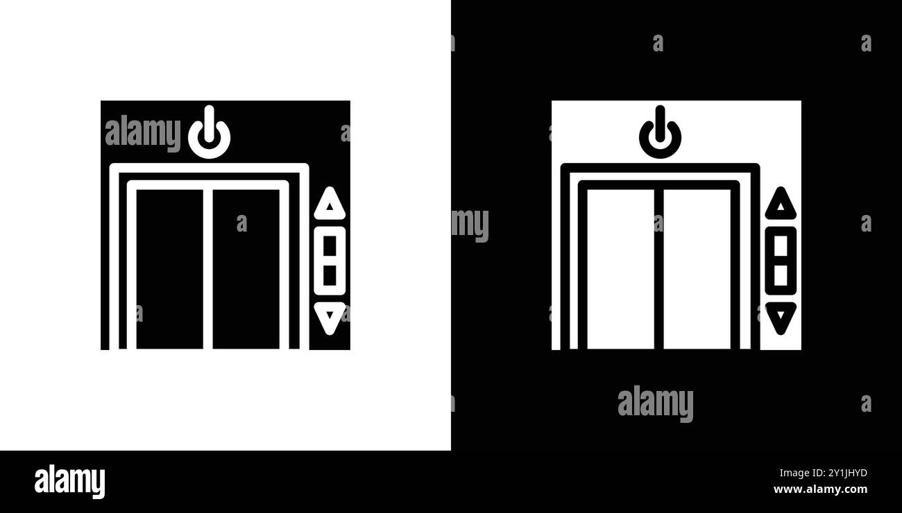 Elevator Lift icon design simple flat vector symbol outline collection ...