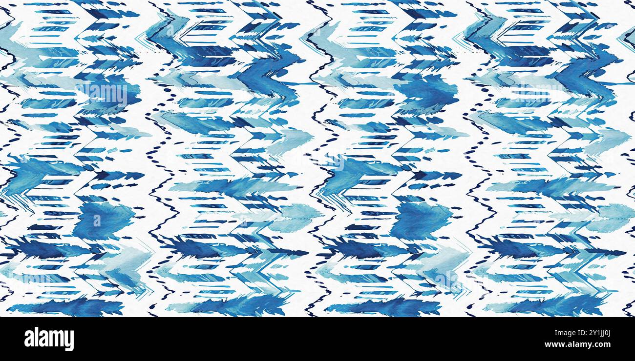 Modern coastal living printed textile decor in seamless banner tape ...