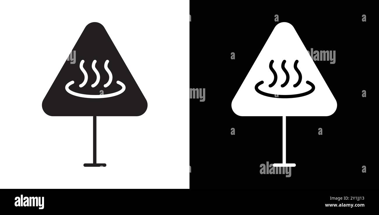 Hot surface do not touch danger sign icon simple flat vector symbol ...