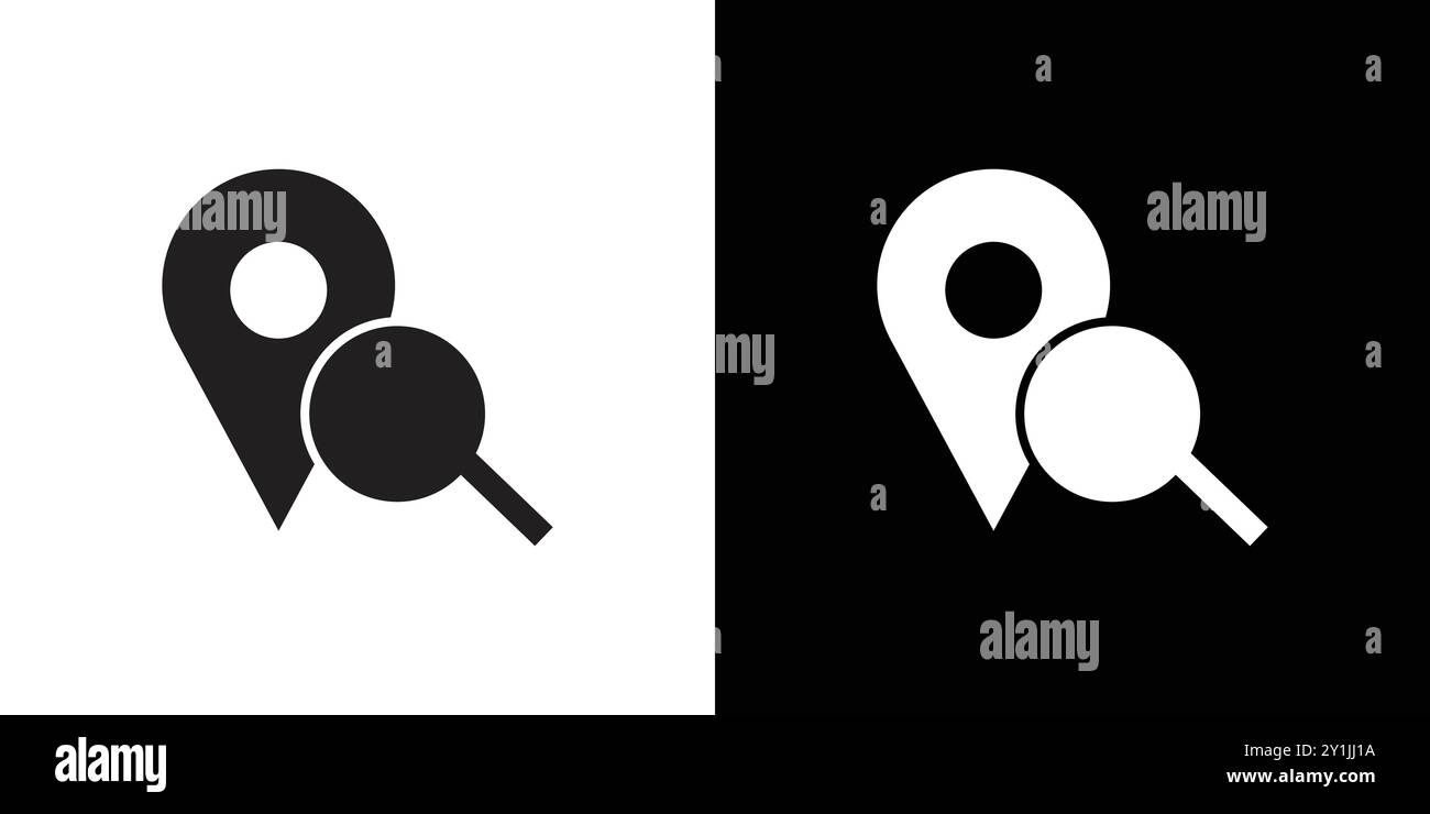 Location search icon simple flat vector symbol outline collection set ...