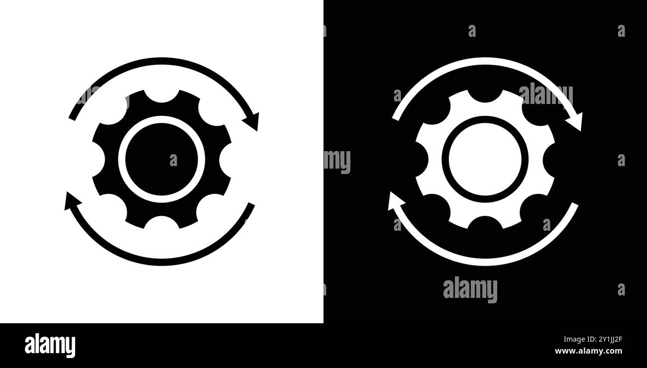 processing icon simple flat vector symbol outline collection set logo ...