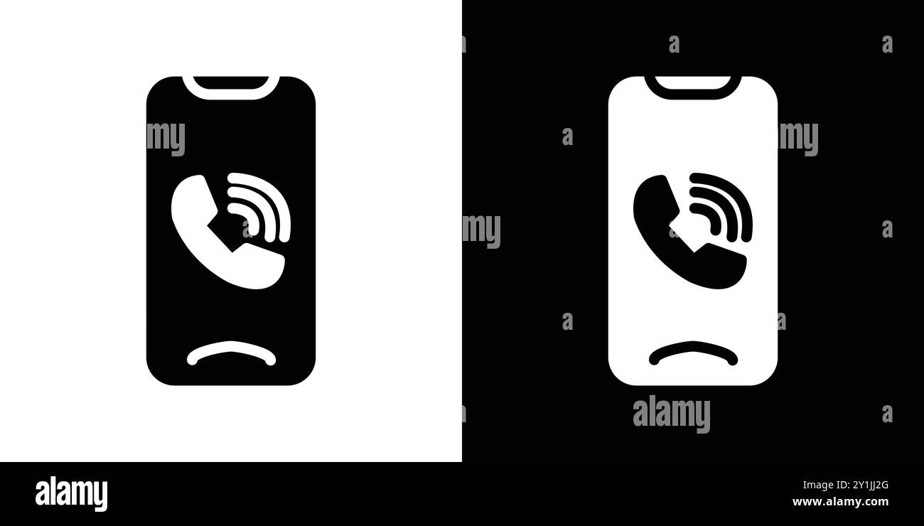 Mobile Phone call icon design simple flat vector symbol outline ...