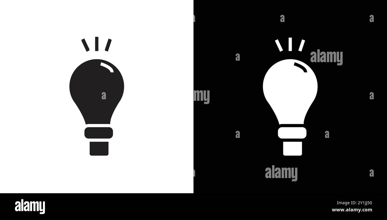 lightbulb icon simple flat vector symbol outline collection set logo ...