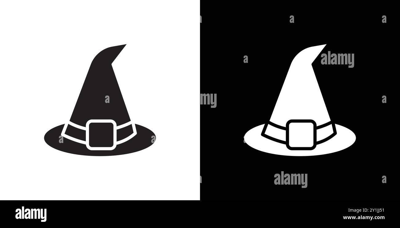 halloween witch hat icon simple flat vector symbol outline collection ...