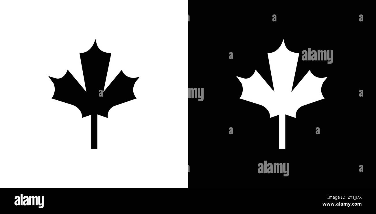 Maple leaf icon simple flat vector symbol outline collection set logo Stock Vector Image & Art ...