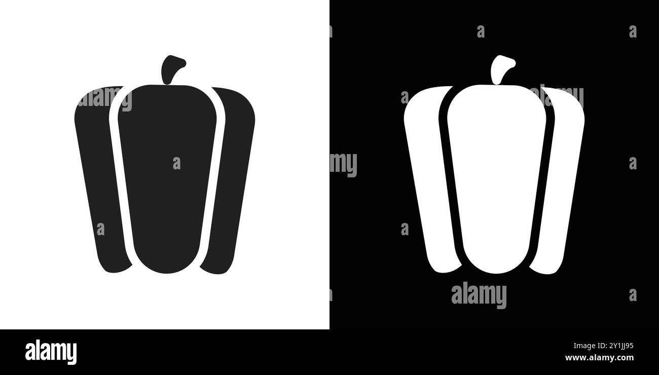 Paprika icon design simple flat vector symbol outline collection set ...