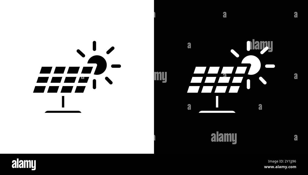 Solar Collector icon design simple flat vector symbol outline collection set logo Stock Vector ...