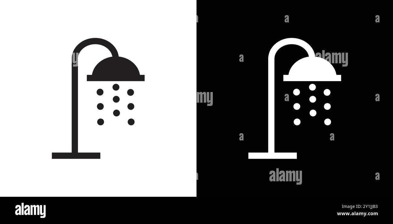 shower icon simple flat vector symbol outline collection set logo Stock ...