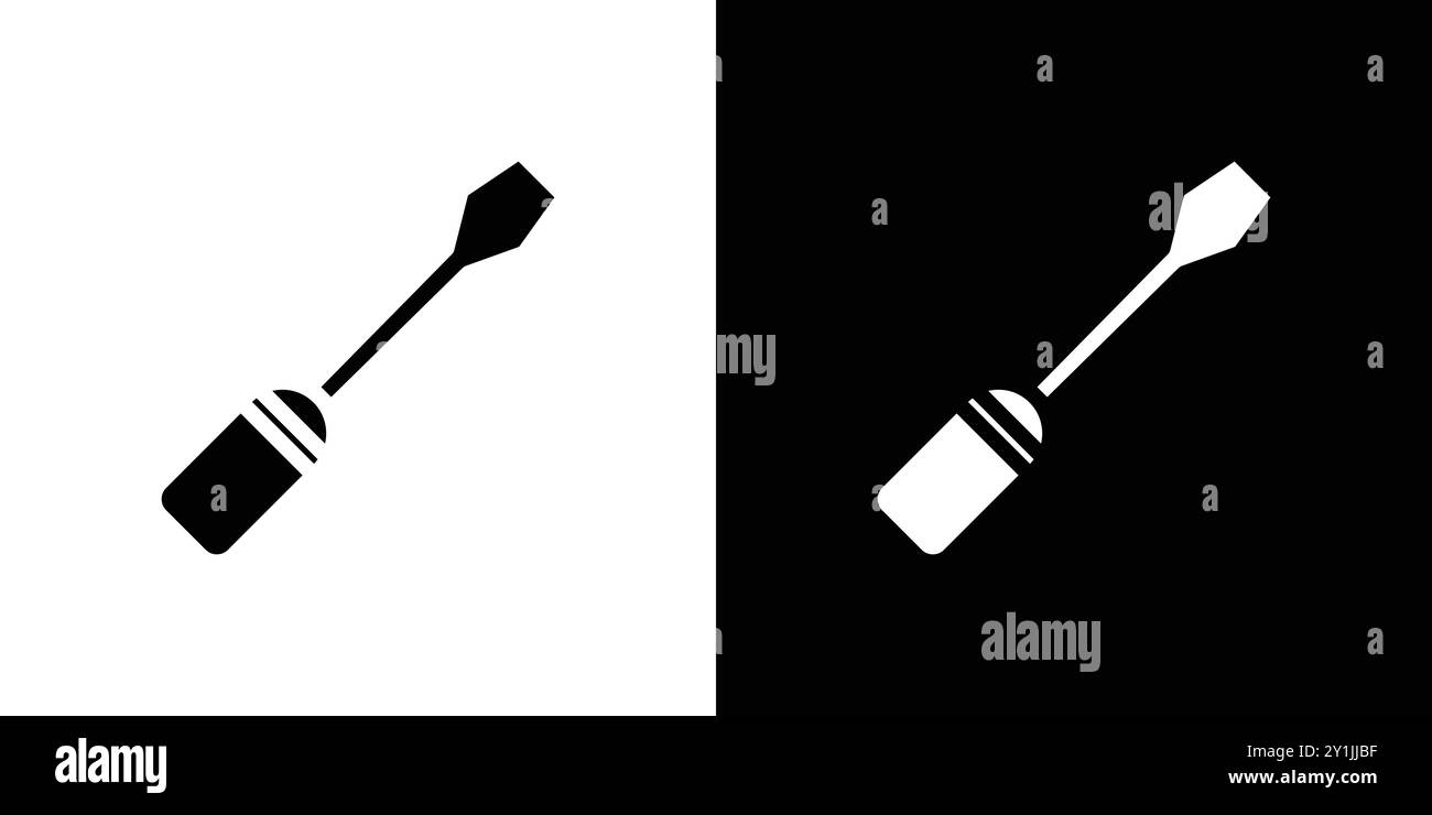 Screwdriver icon design simple flat vector symbol outline collection ...