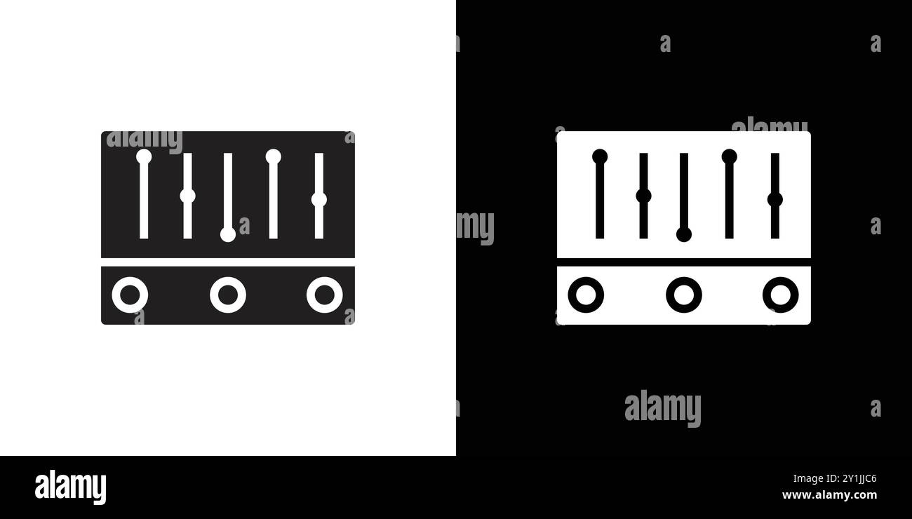 Sound mixer icon simple flat vector symbol outline collection set logo ...