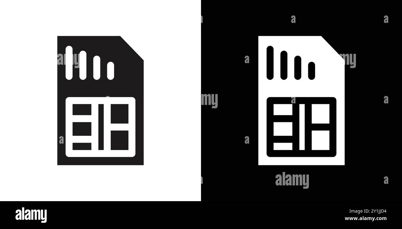 Sim Card icon design simple flat vector symbol outline collection set ...