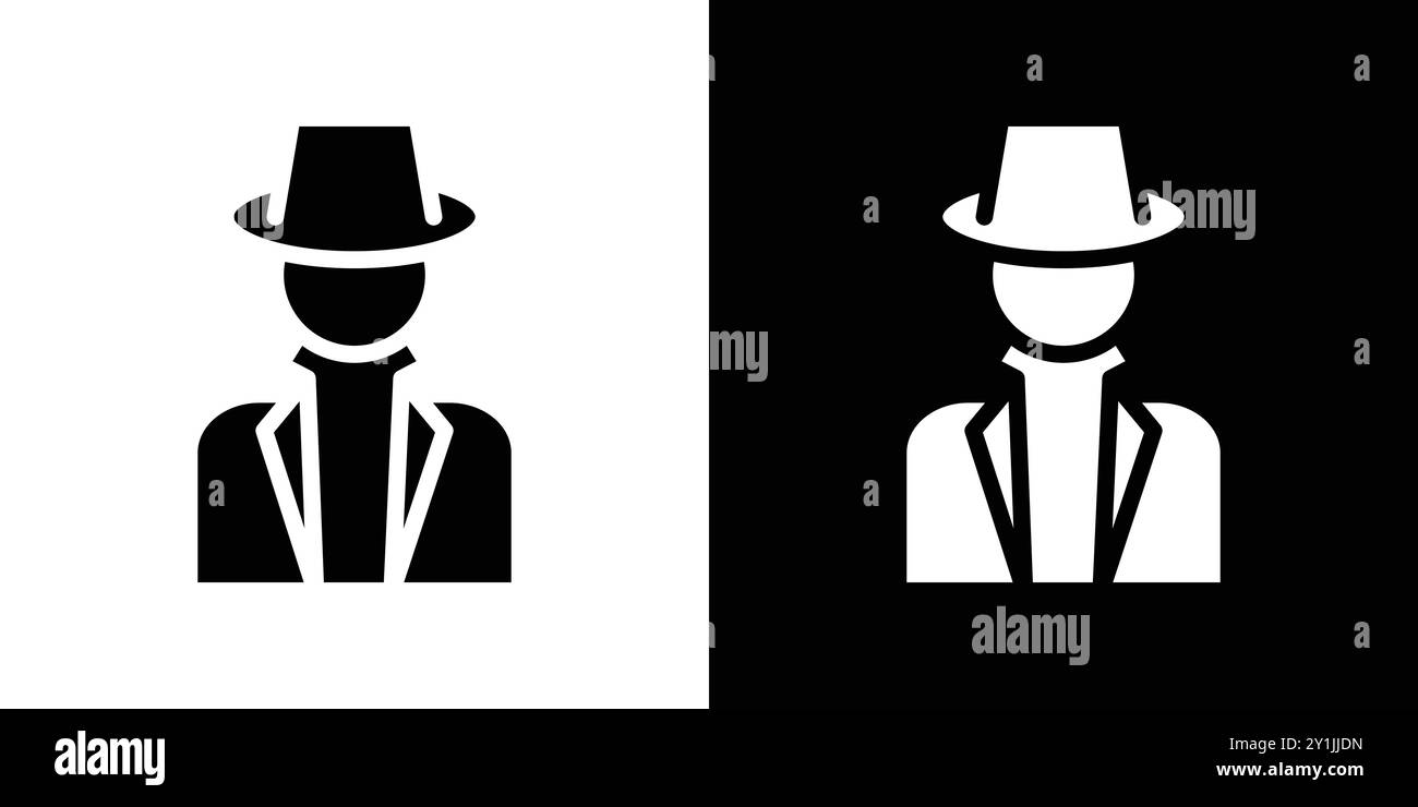 Secret Agent icon design simple flat vector symbol outline collection ...